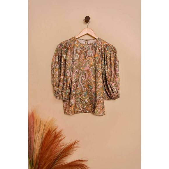 Current Air | Tops | New Current Air Womens Paisley Cottagecore Top In ...